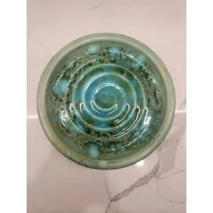 Art | Studio Art Pottery Trinket Dish Bowl With Blue And Green Glaze ...